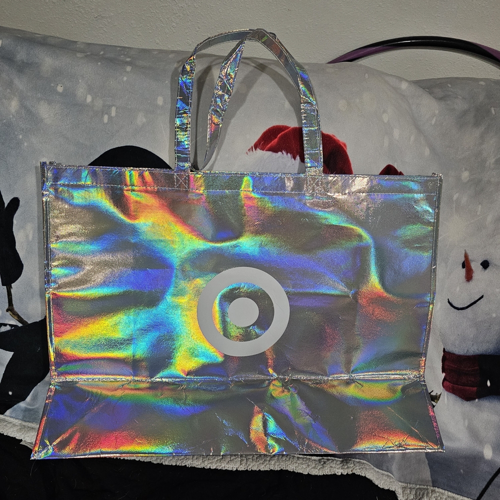 2025 Target Black Friday Holographic Silver Tote Bag - Gem